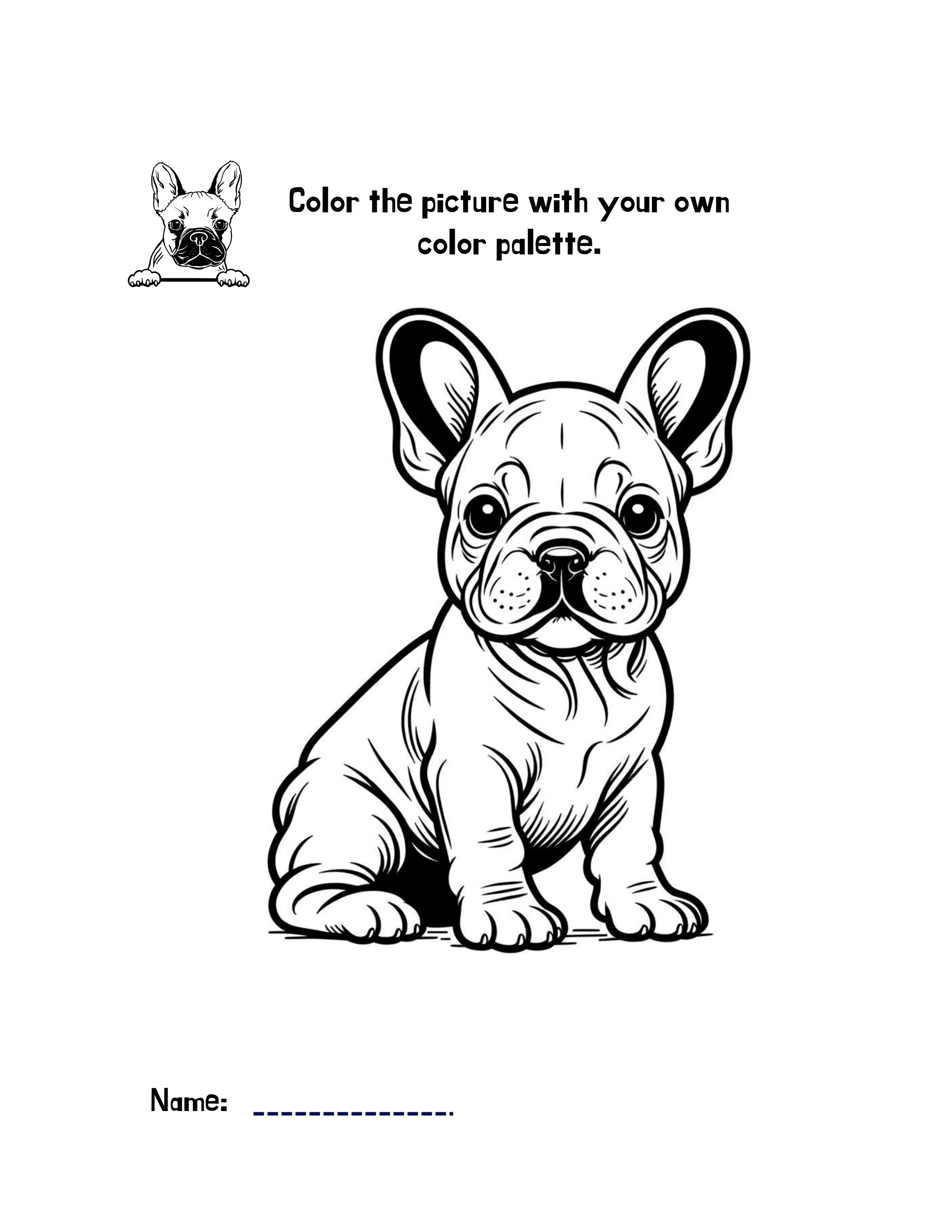 Frenchie Coloring Pages Instant Download - Etsy