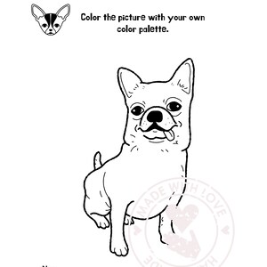 Chihuahua Coloring Pages for Kids - Instant Download - Etsy
