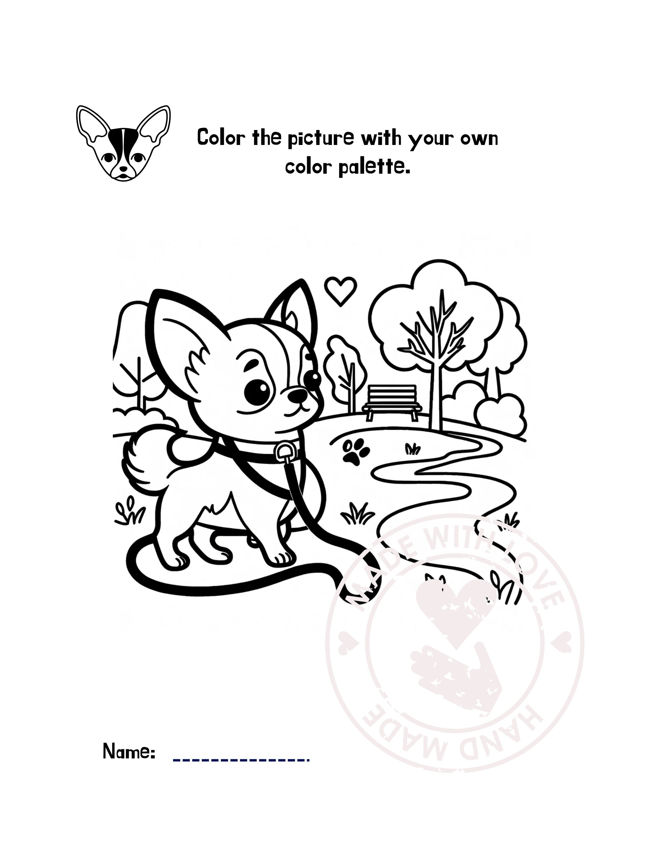 Chihuahua Coloring Pages for Kids - Instant Download - Etsy
