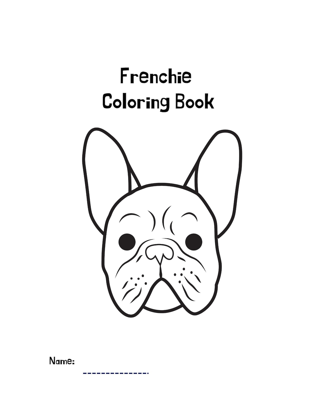 Frenchie Coloring Pages - Instant Download - Etsy