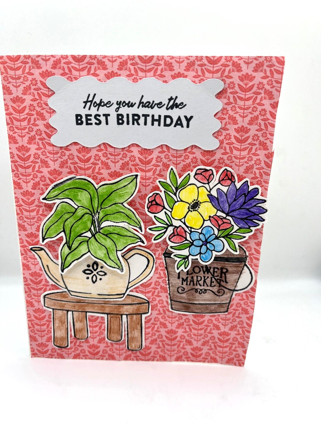 Handmade Floral Birthday Cards, Unique Greeting Card With Flowers ...