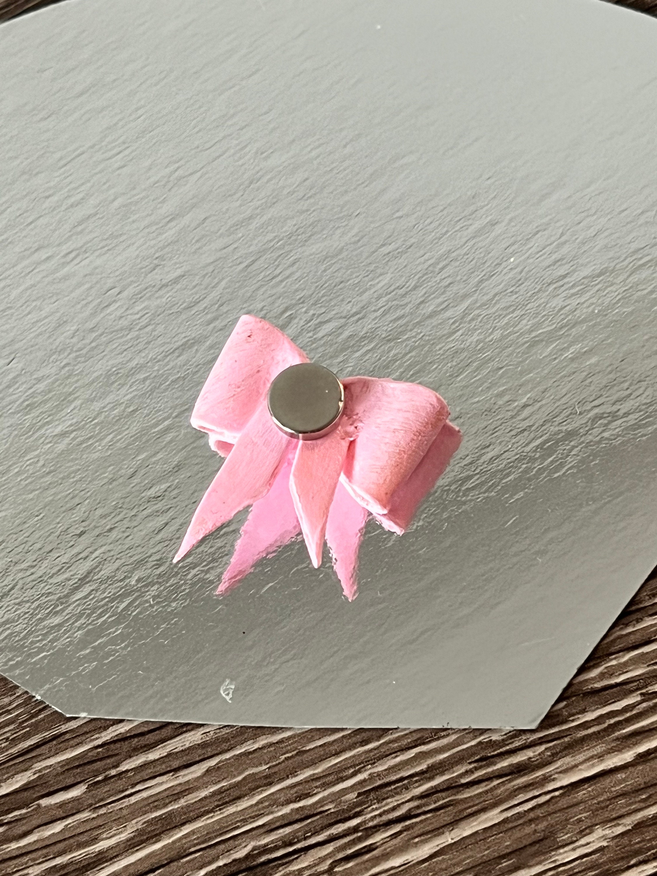 Bow Polymer Clay Fridge Magnet Handmade Miniature Hand Painted Clay ...