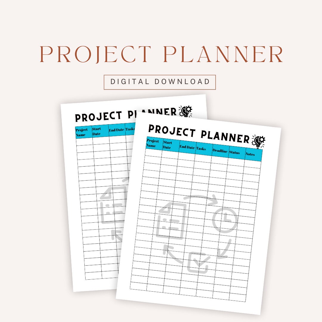Project Planner, Printable Project Planner A4 Size Project Tracker ...