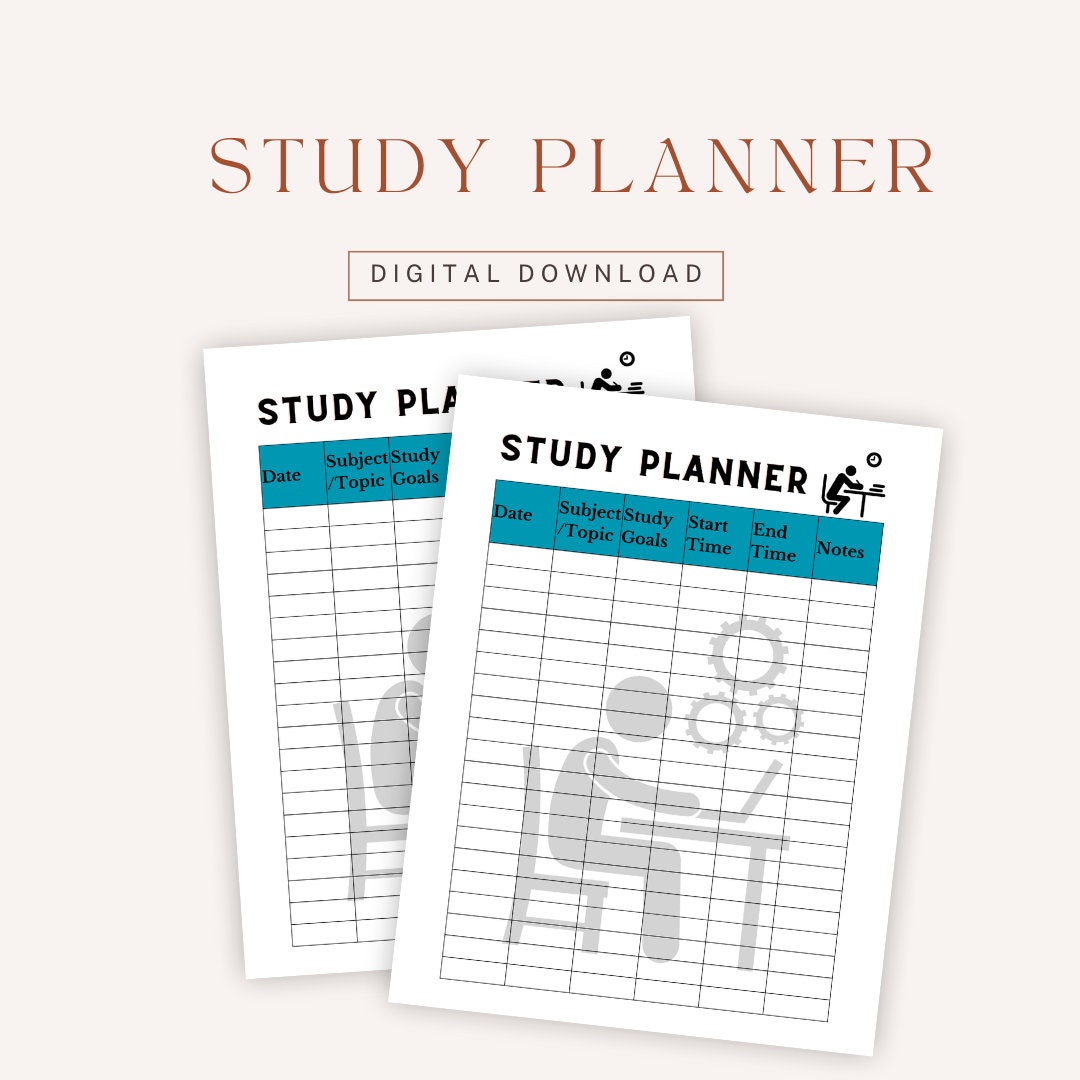 Study Planner, Printable Study Planner, Student Planner, A4 Study ...
