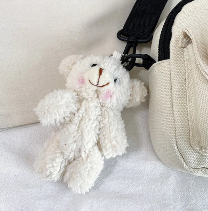 Plush Crossbody With Cutest Embroided Bear , Fleece Shoulder Bag ...