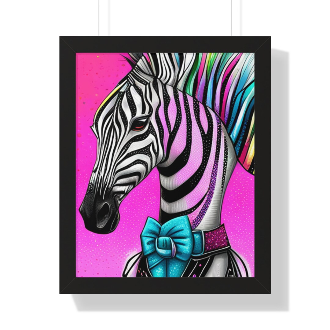 Framed Vertical Zebra Poster - Etsy
