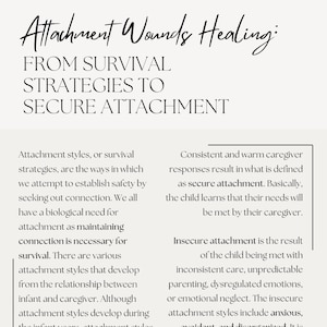 Attachment Wounds Healing: From Survival Strategies to Secure ...
