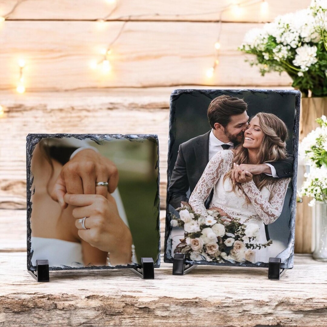 Personalised Wedding Photo Slate Custom Photo Gift for Weddings ...