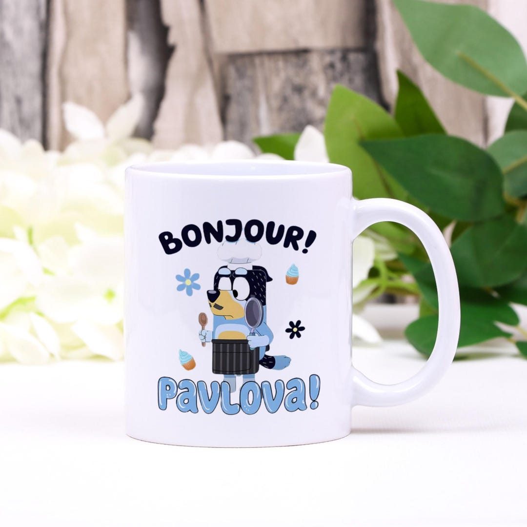 Bonjour Pavlova Bluey Mug Custom Father's Day Gift, Bluey Family ...
