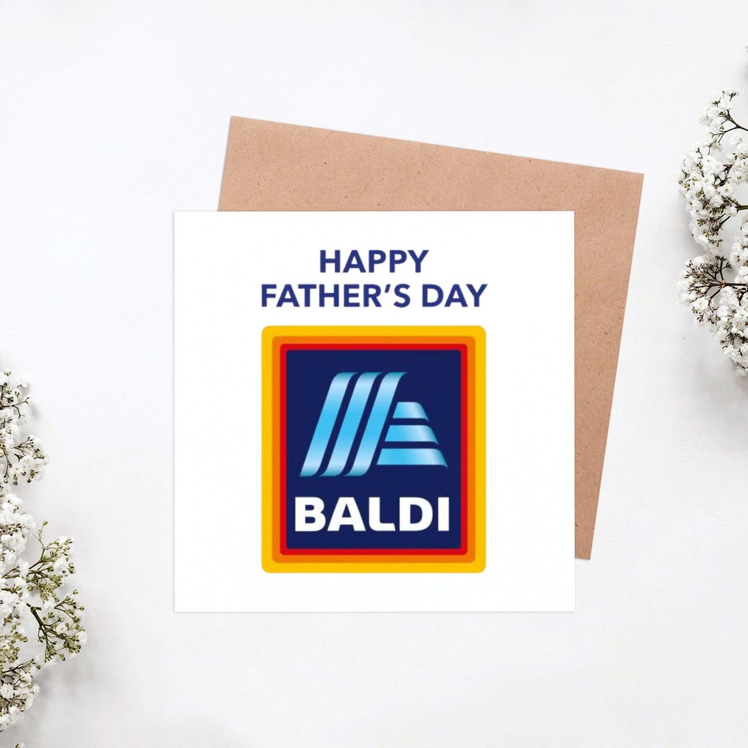 Funny Father's Day Card for Dad – Aldi Parody "baldi" Design ...