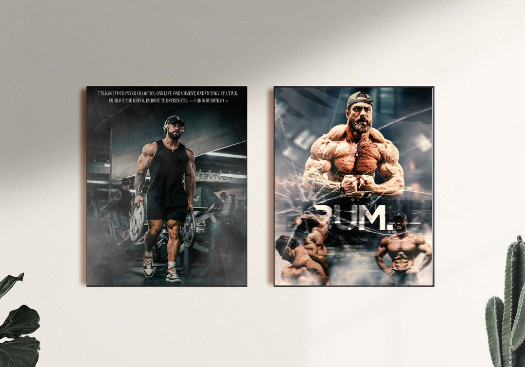 3x Gym Posters Affiche Cbum printable Chris Bumstead Art Motivation ...