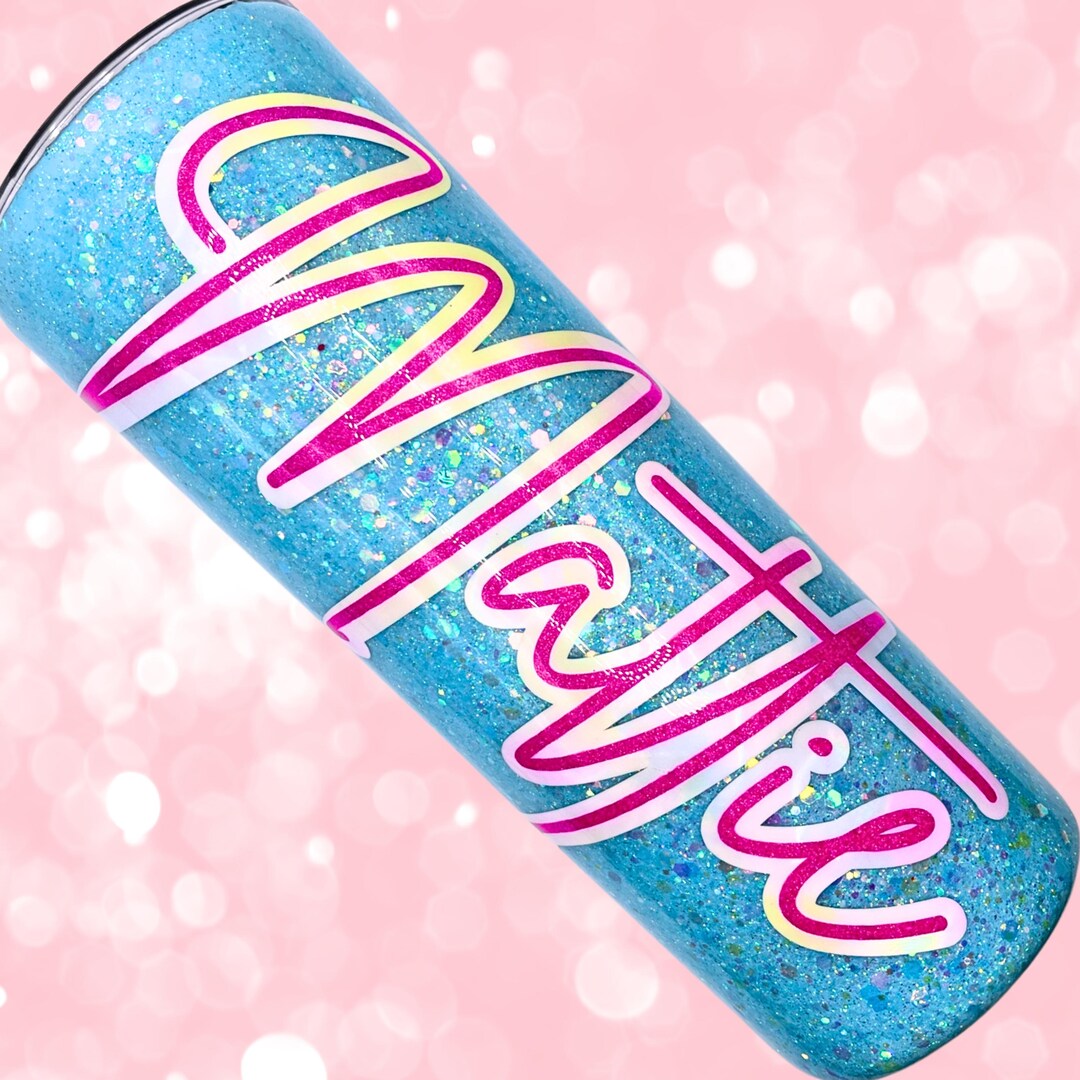 Aqua Blue Sparkle Cup | Blue Glitter Tumbler | Personalized Glitter ...