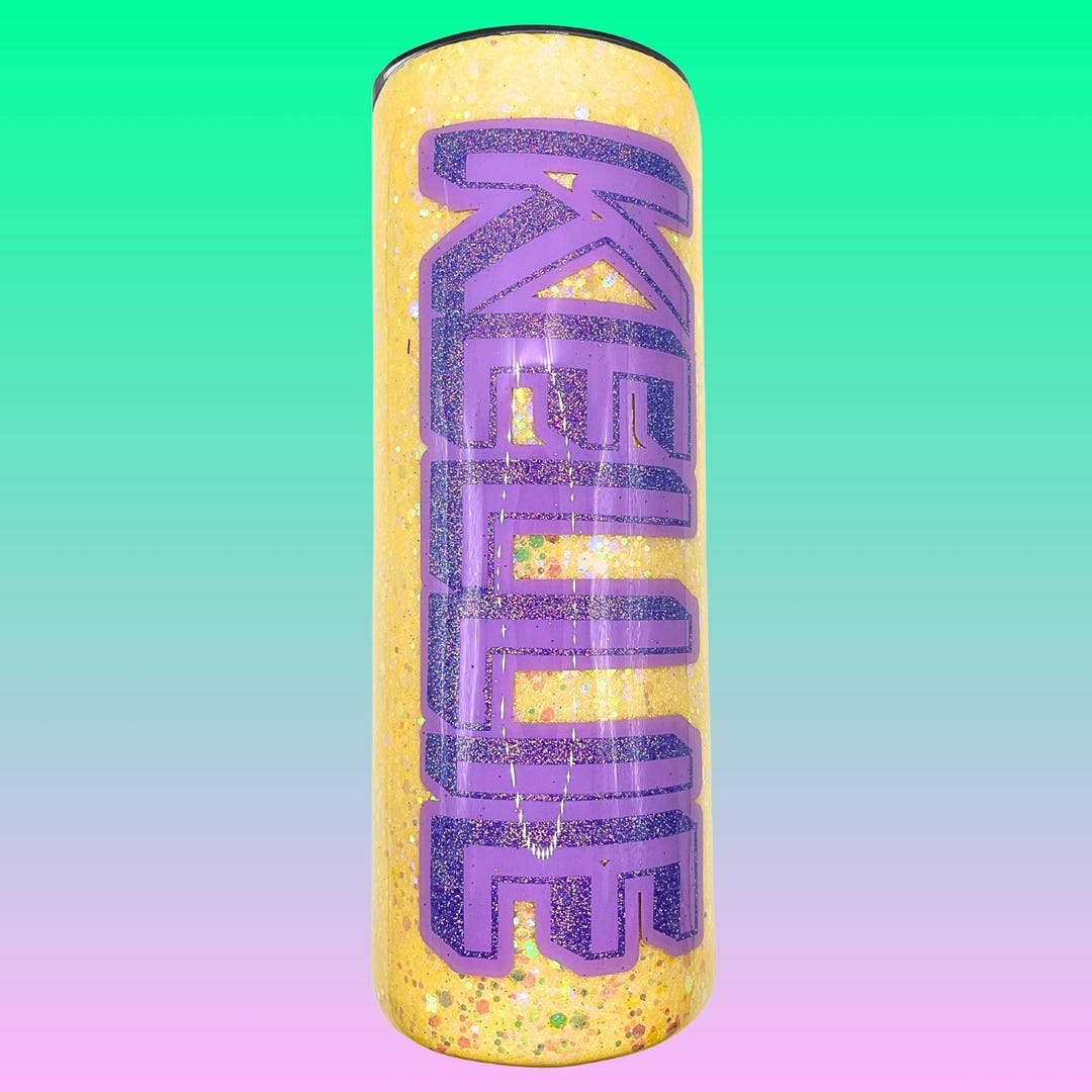 Pastel Yellow Sparkle Cup | Yellow Glitter Tumbler | Personalized ...
