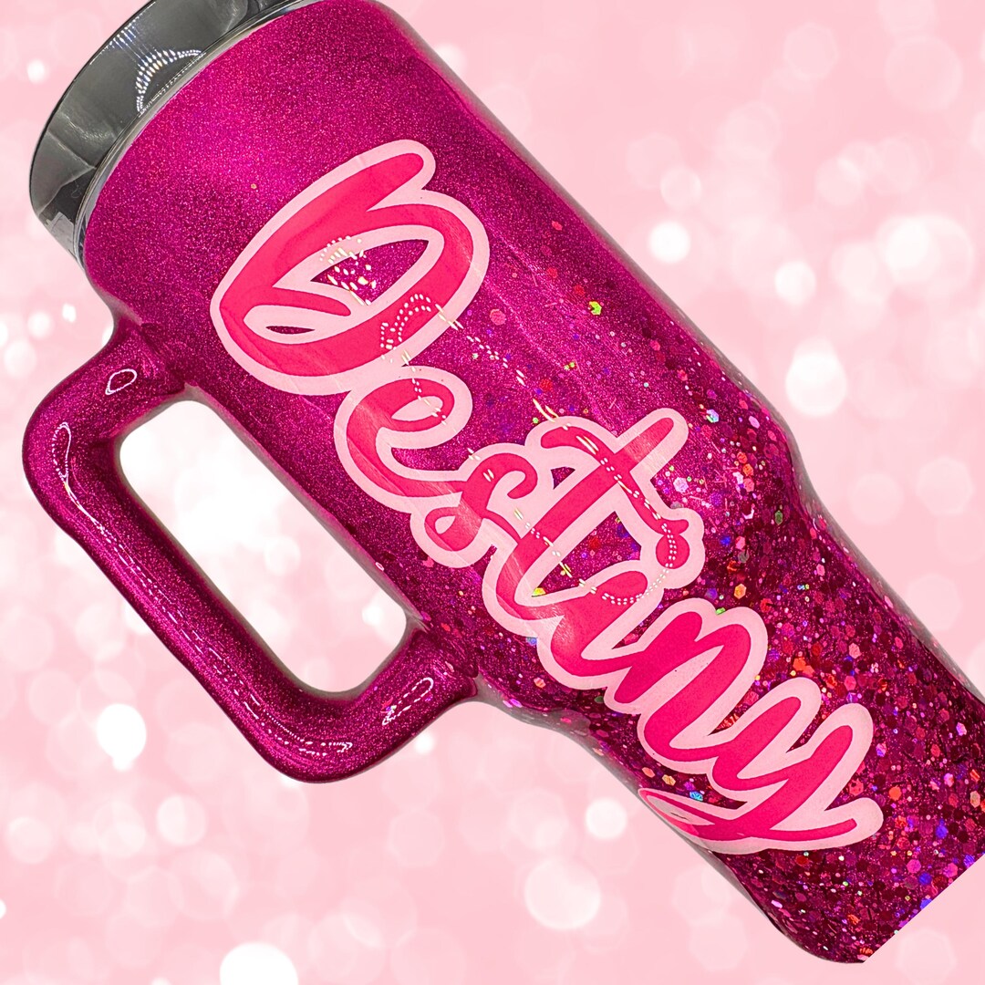 Hot Pink Sparkle Cup | Hot Pink Glitter Tumbler | Personalized Glitter ...