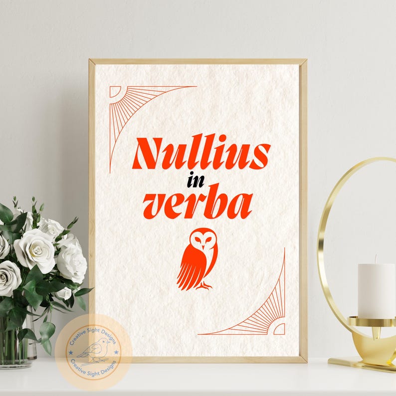 Nullius in Verba Modern Digital Wall Art | Minimalist Latin Quote Poster | Motivational ...