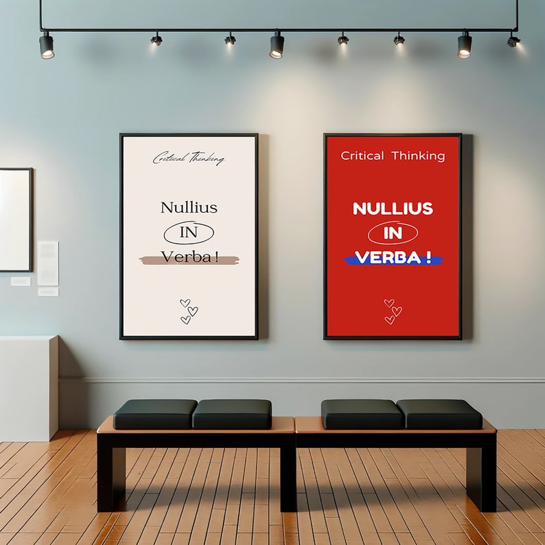 Triptych of Inspirational Posters - Nullius in Verba - Etsy