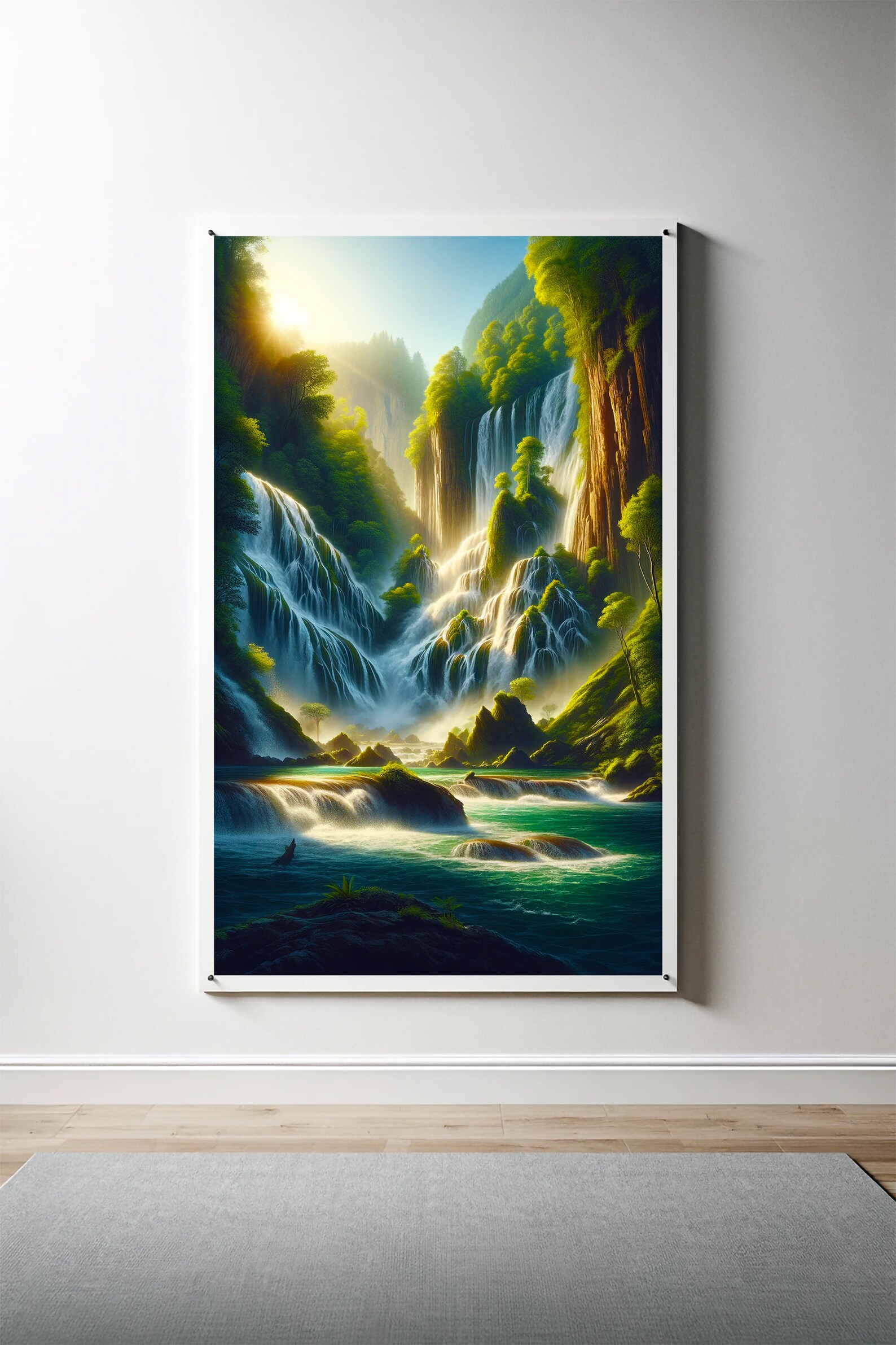 Water Whispers Digital Waterfall Poster. Digital Art to Download - Etsy