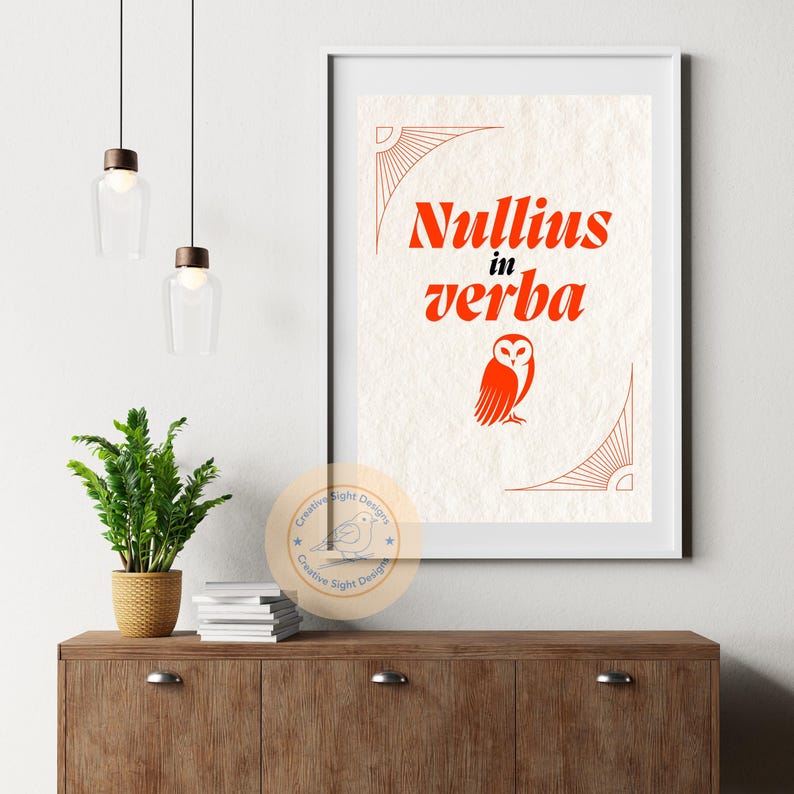 Nullius in Verba Modern Digital Wall Art | Minimalist Latin Quote Poster | Motivational ...
