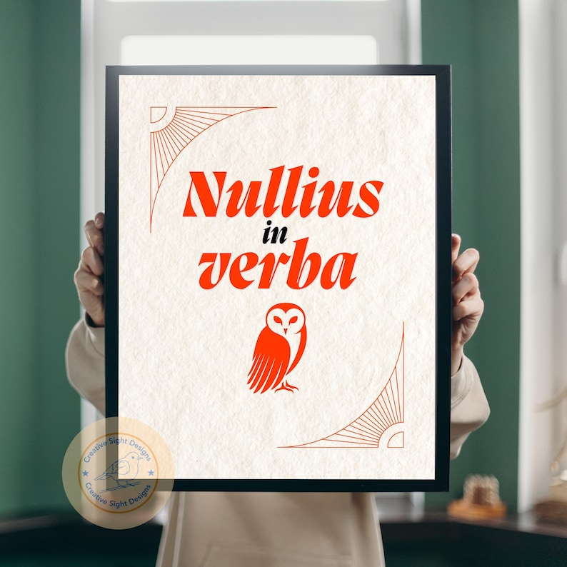 Nullius in Verba Modern Digital Wall Art | Minimalist Latin Quote Poster | Motivational ...