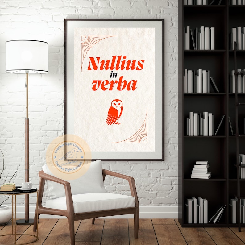 Nullius in Verba Modern Digital Wall Art | Minimalist Latin Quote Poster | Motivational ...