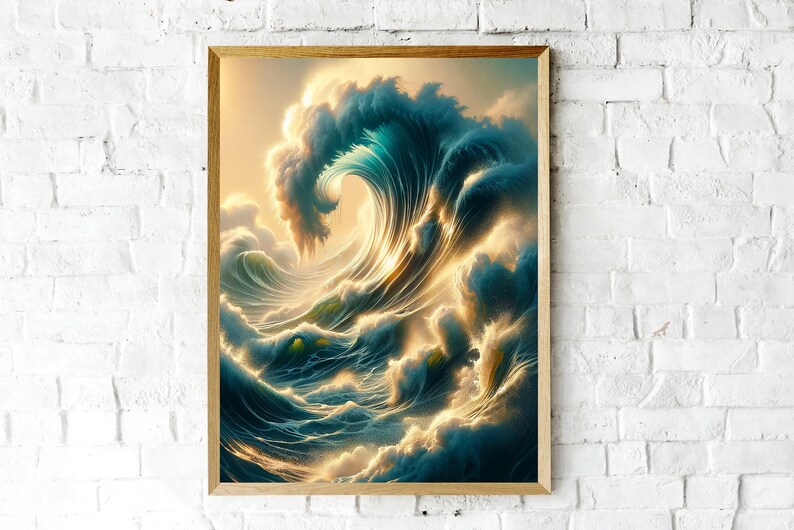 Rogue Wave - Power of the Ocean. Digital Art to Download - Etsy