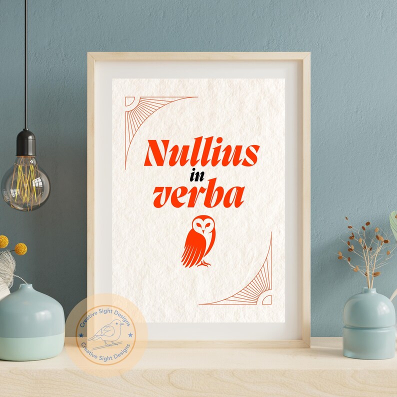 Nullius in Verba Modern Digital Wall Art | Minimalist Latin Quote Poster | Motivational ...
