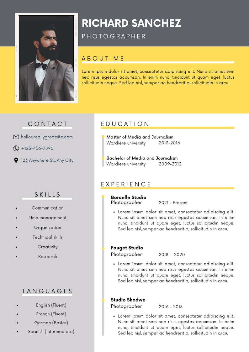 Engaging & Editable PROFESSIONAL RESUME TEMPLATE for Success - Etsy