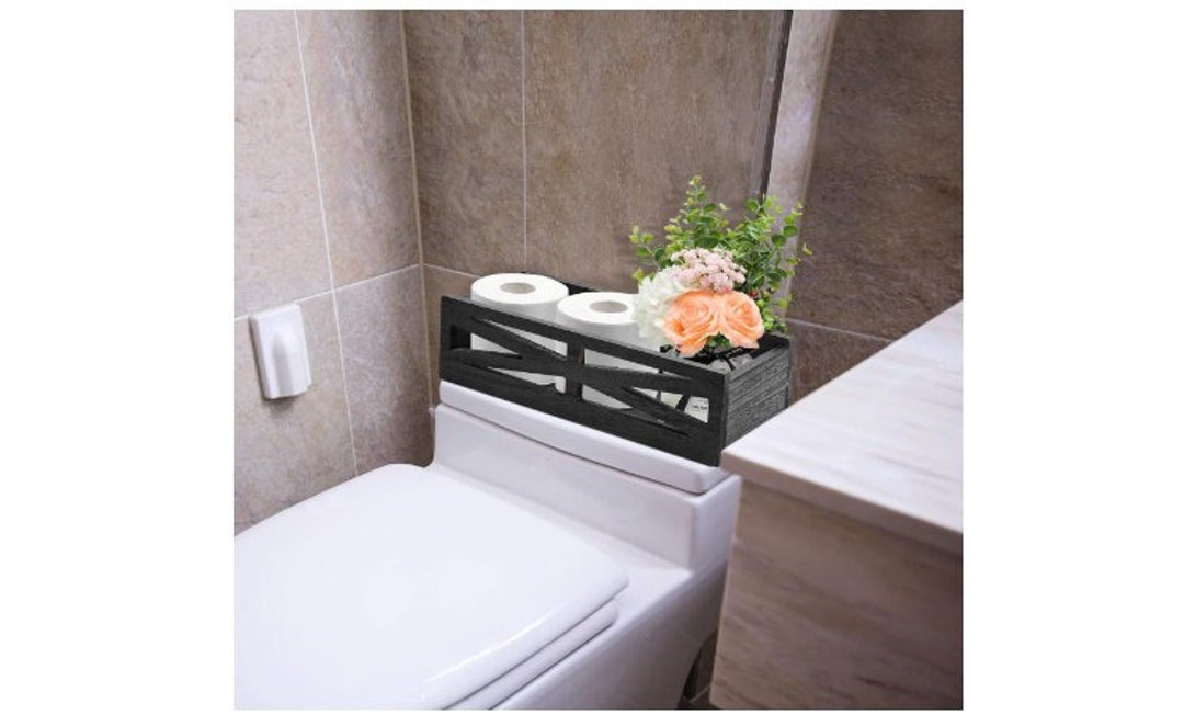 Toilet Tank Box Farmhouse Toilet Paper Organizer Holder Storage Box ...