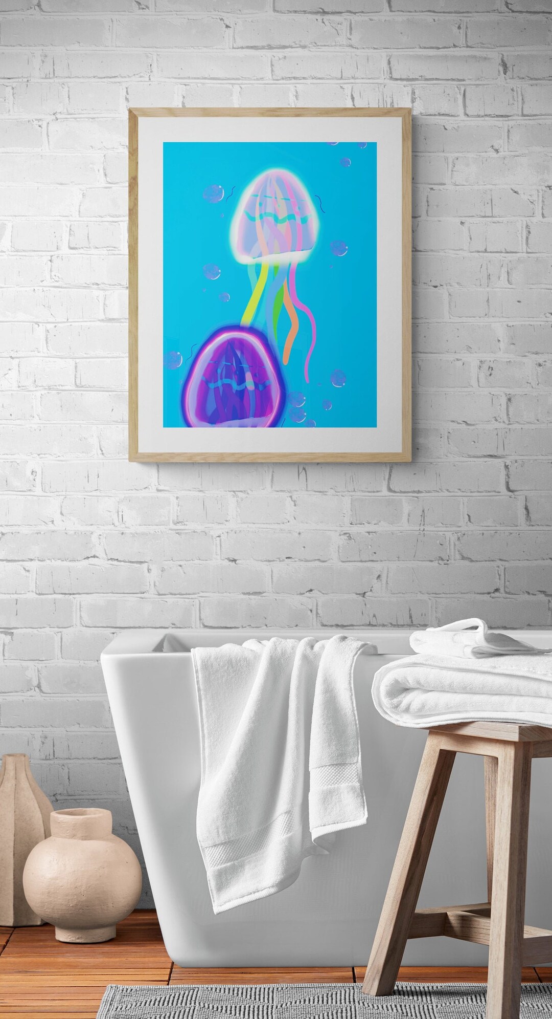 Ethereal Drift: A Dance of Colorful Jellyfish Art Print, Instant ...