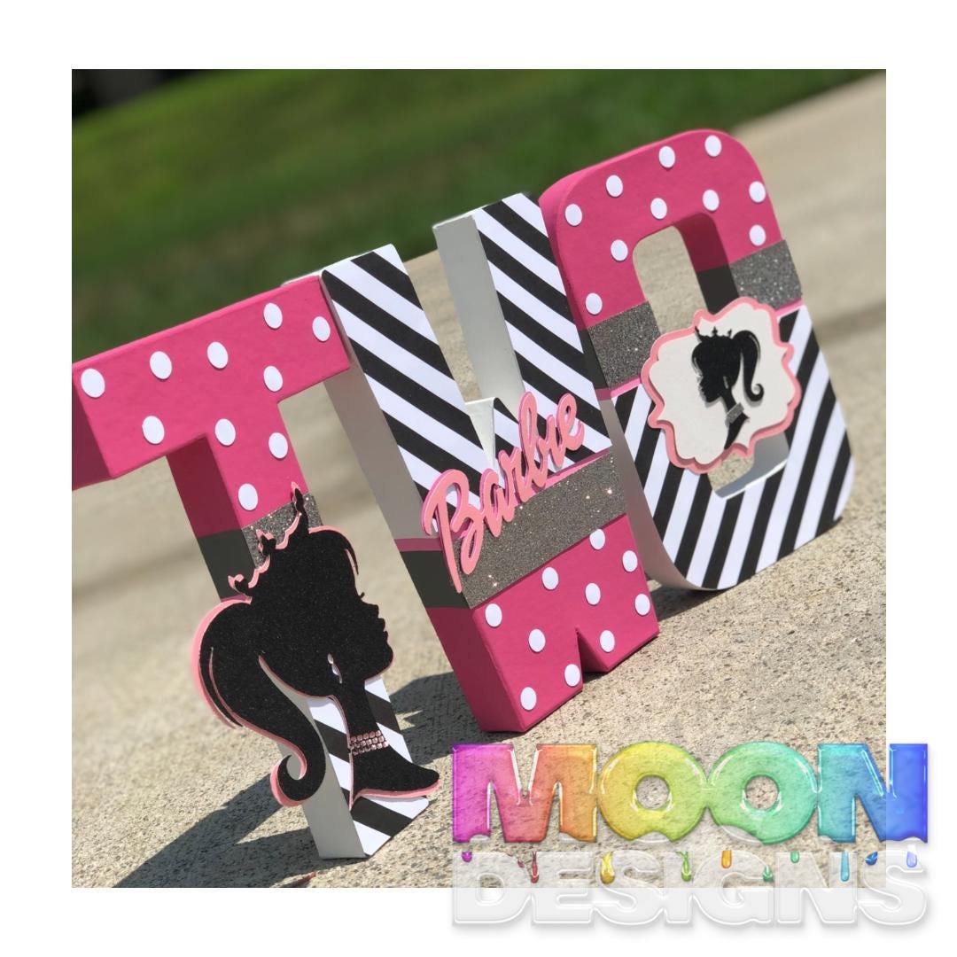 Barbie Decorations for Girl Pink Nursery Barbie Decorative Letters ...