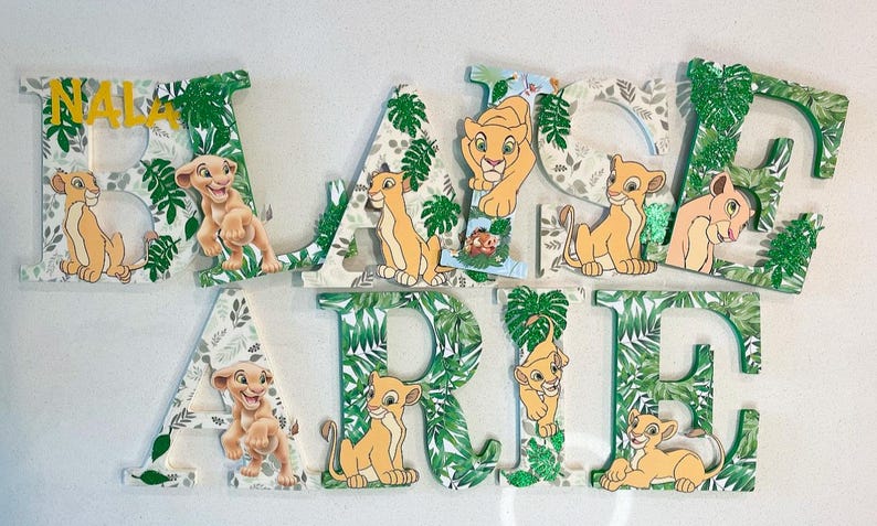 Nala Lion King Decorative Letters Lion King Birthday Decorations for ...