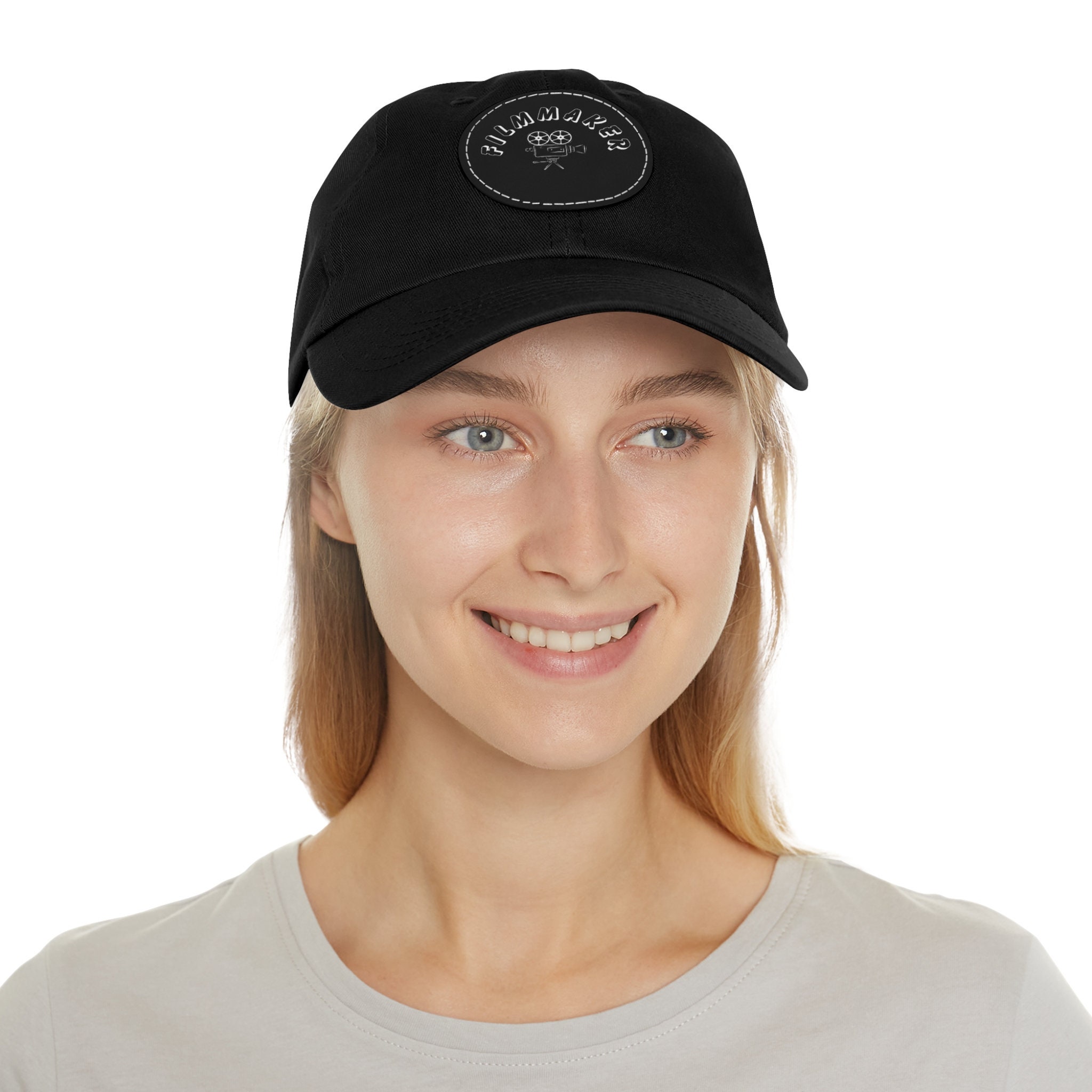 Filmmaker Hat With Leather Patch (round) - Etsy
