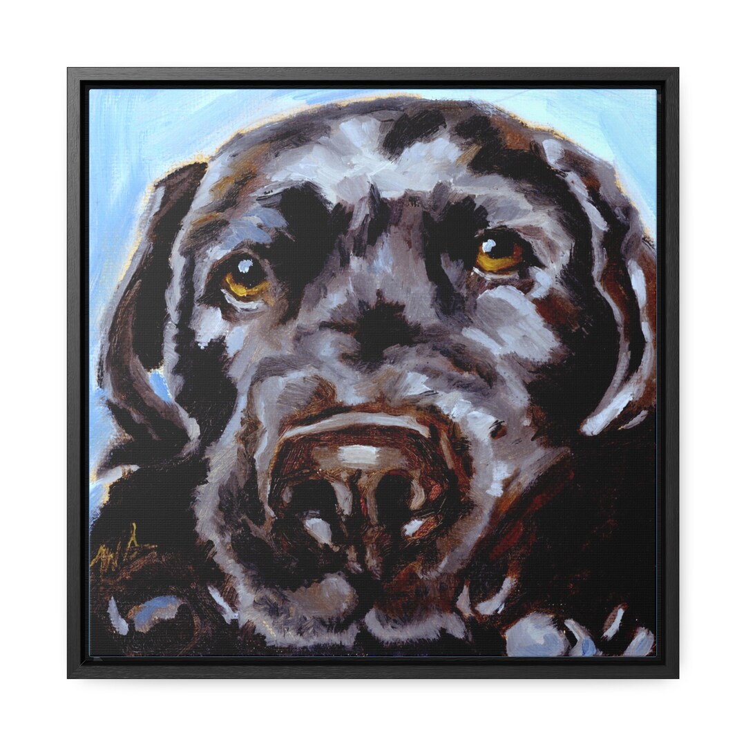 Black Lab Dog Wall Art Labrador Retriever Dog Lover Art Gift Blockhead ...