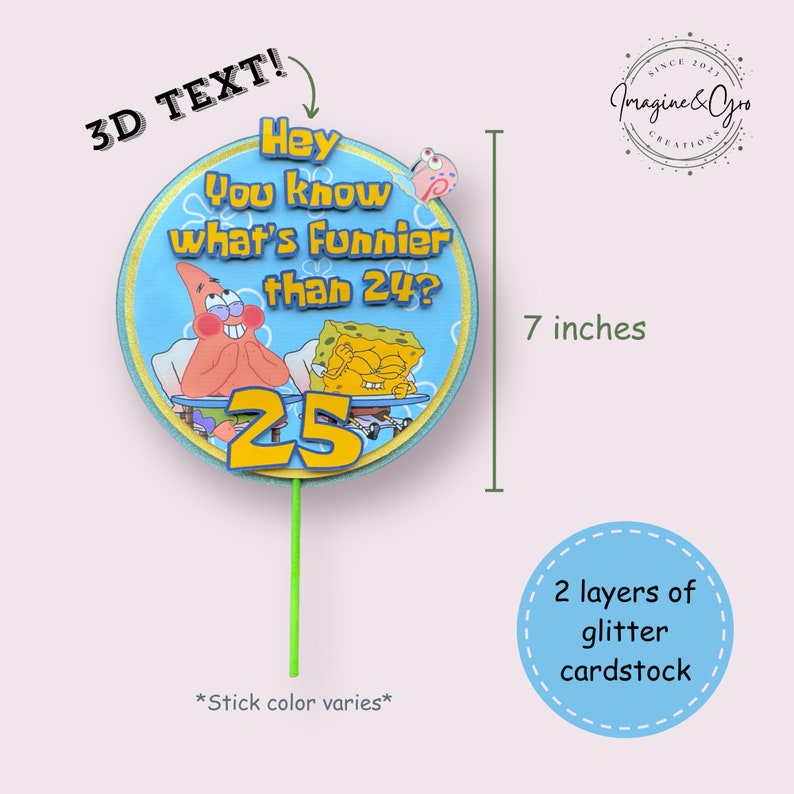 3D What's Funnier Than 24 Cake Topper SPSP 24th Birthday Cake Topper ...