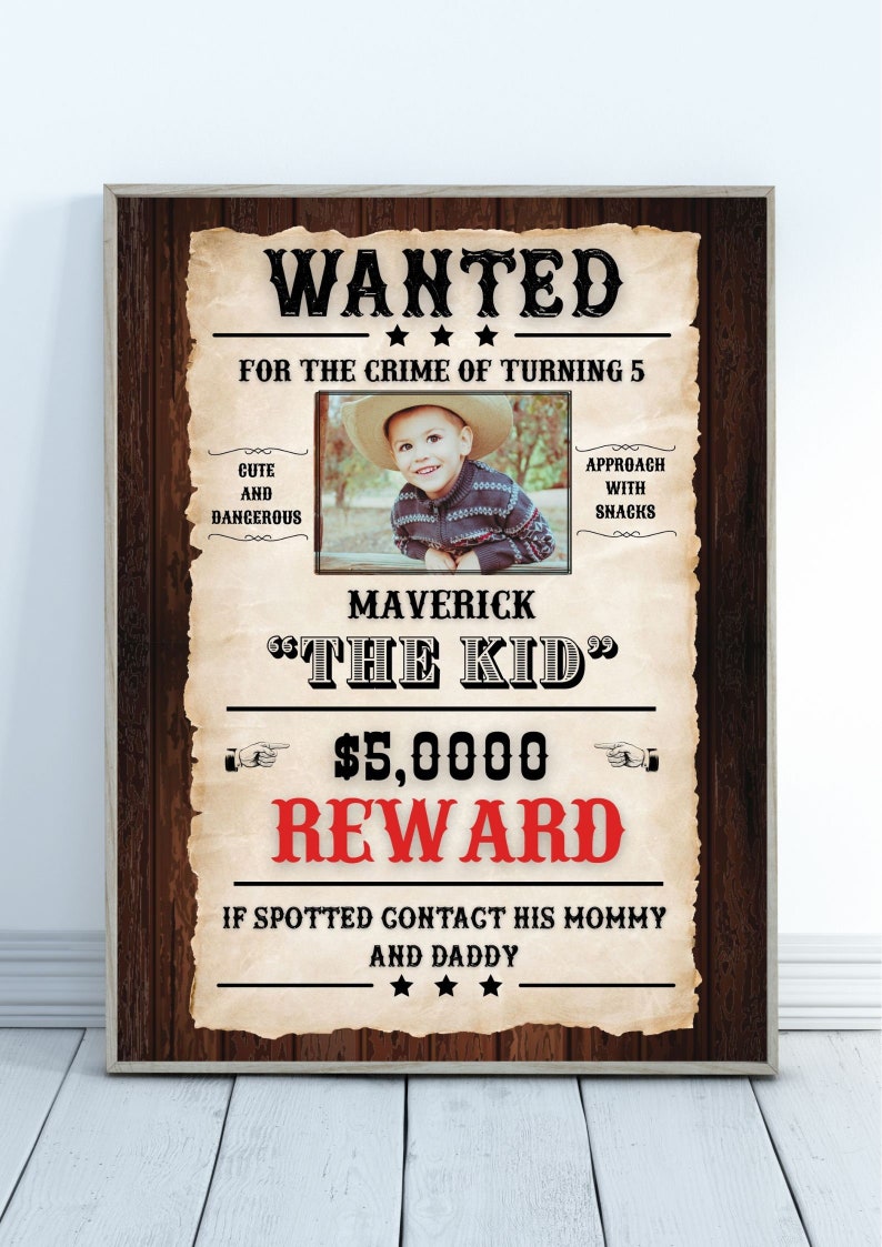 WANTED POSTER Template | Outlaw Birthday | CANVA Template | Western ...