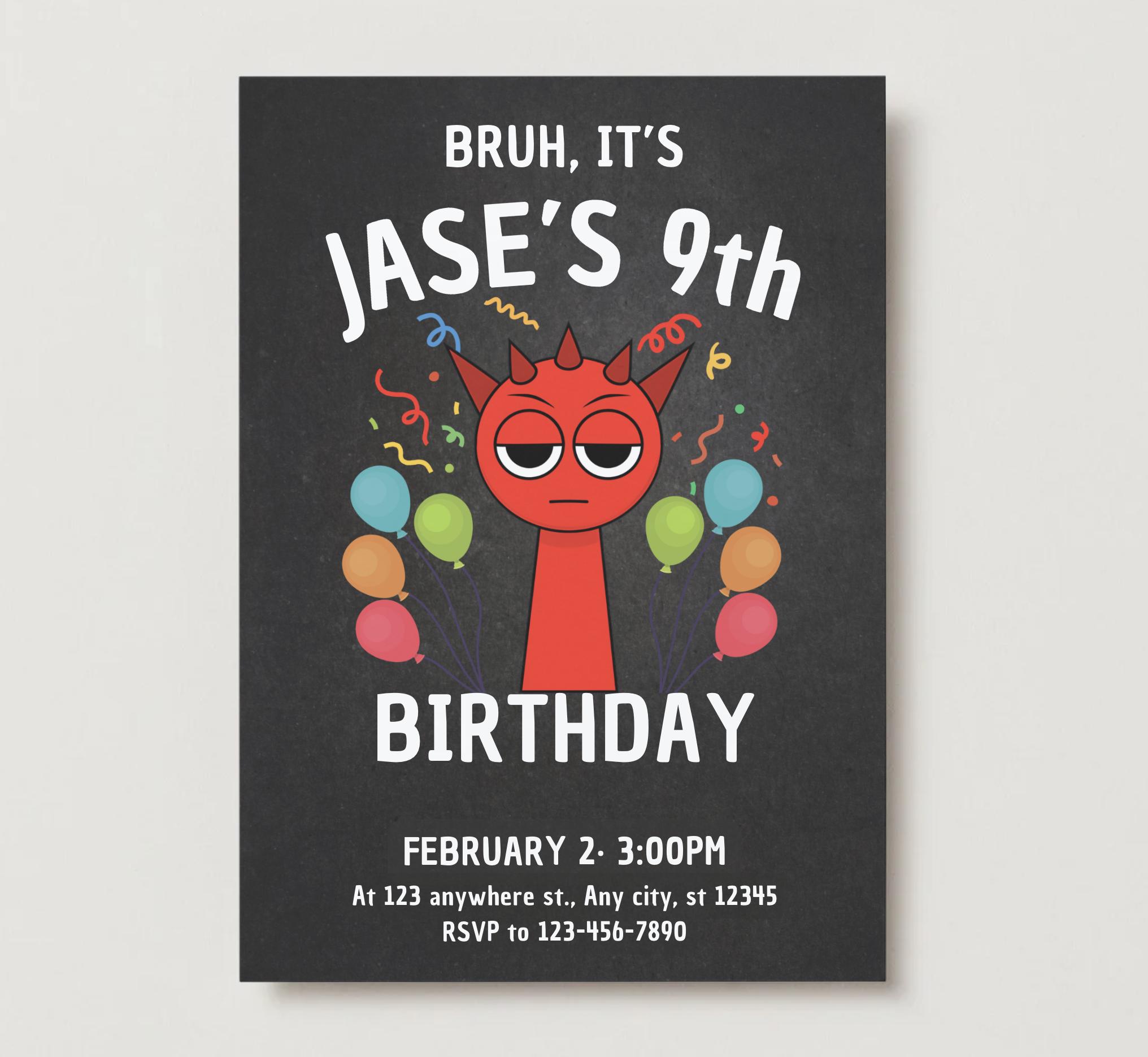 DIGITAL DOWNLOAD | Sprunki Birthday Invitation | Editable Invitation ...