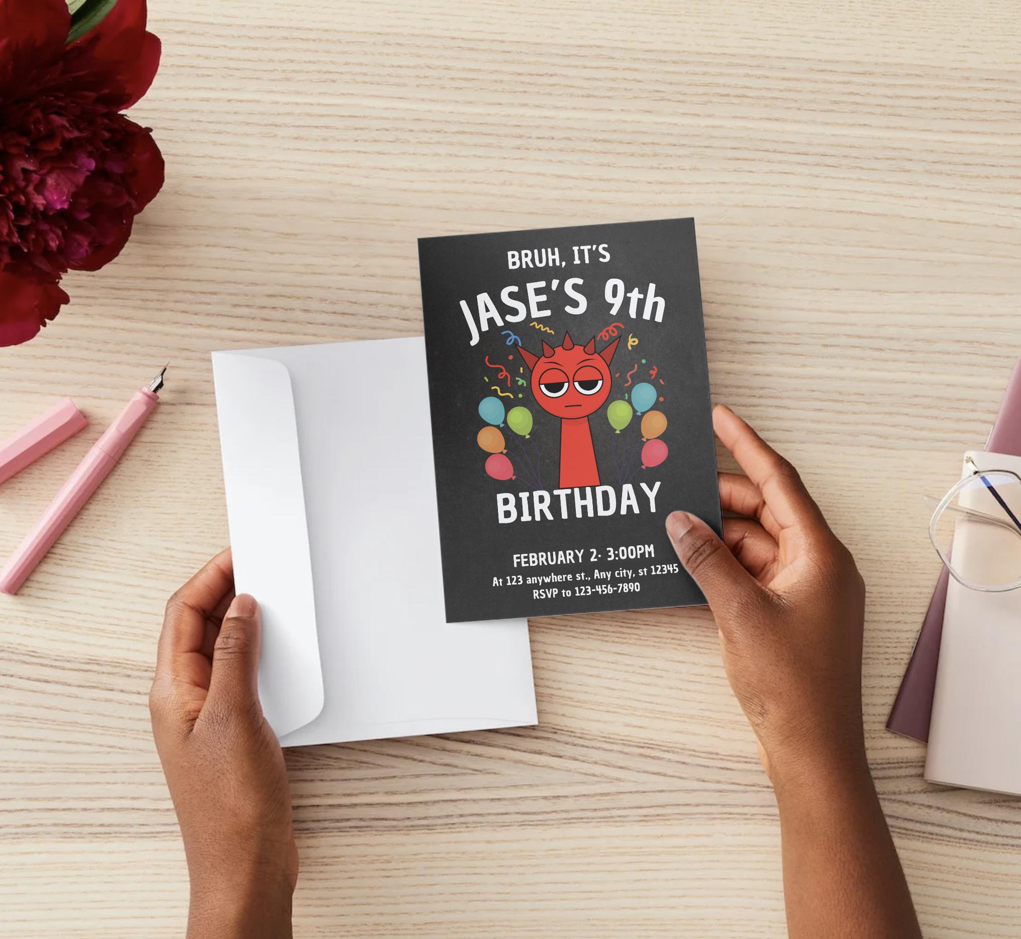 DIGITAL DOWNLOAD | Sprunki Birthday Invitation | Editable Invitation ...