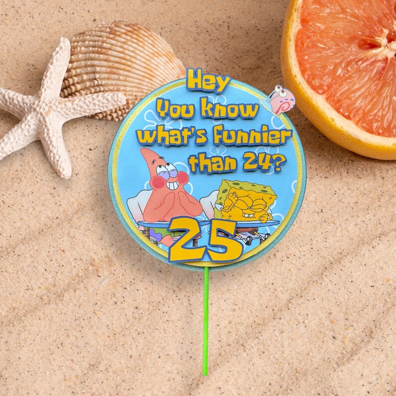 3D What's Funnier Than 24 Cake Topper SPSP 24th Birthday Cake Topper ...