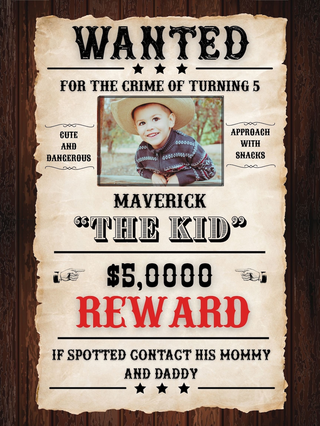WANTED POSTER Template | Outlaw Birthday | CANVA Template | Western ...