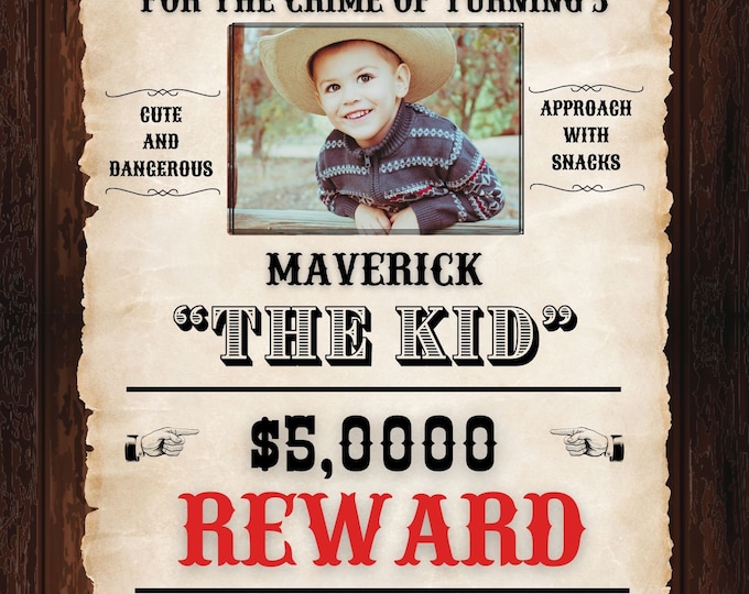 WANTED POSTER Template | Outlaw Birthday | CANVA Template | Western ...