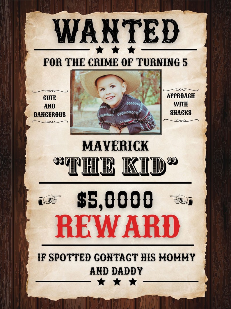 WANTED POSTER Template | Outlaw Birthday | CANVA Template | Western ...