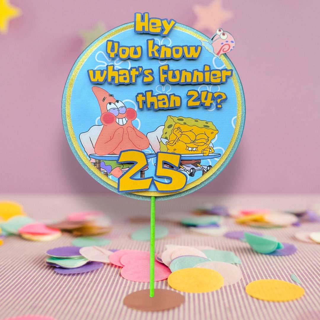 3D What's Funnier Than 24 Cake Topper SPSP 24th Birthday Cake Topper ...