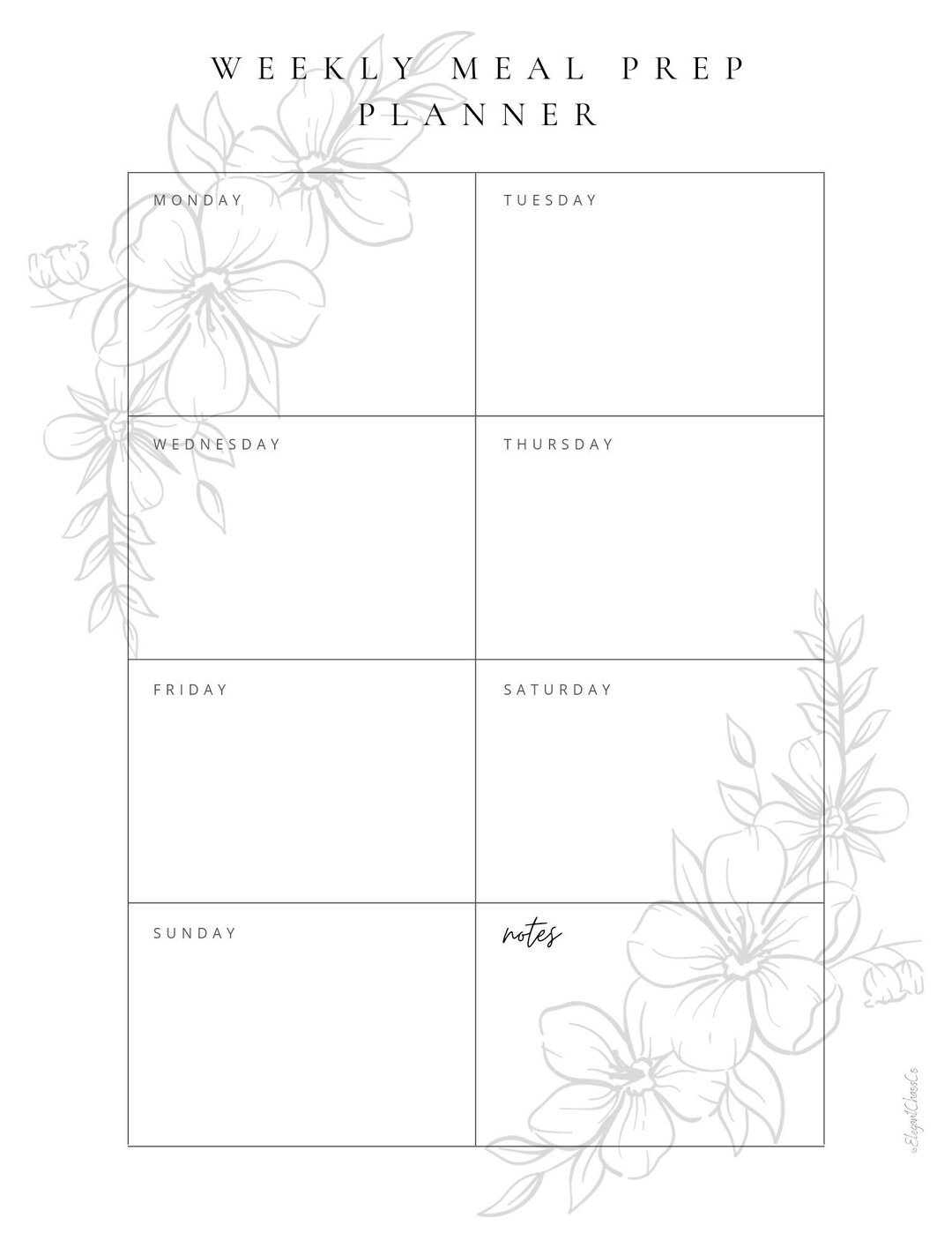 Weekly Meal Prep Planner- Printable - Etsy