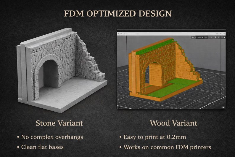 Modular Dungeon 28mm STL | Printable RPG Terrain Tiles (stone & Wood ...
