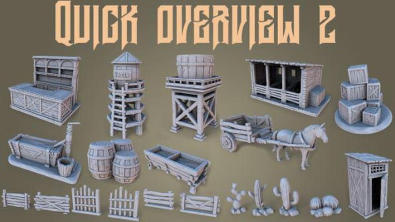 Printable Wild West Town STL Files: 28mm Frontier Terrain for Dnd PART ...