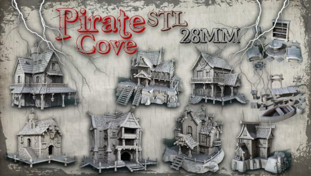 Pirate Tabletop RPG Terrain - Pirate Town - Dungeons and Dragons ...