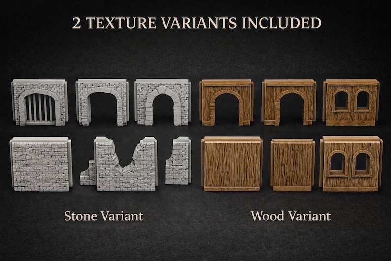 Modular Dungeon 28mm STL | Printable RPG Terrain Tiles (stone & Wood ...