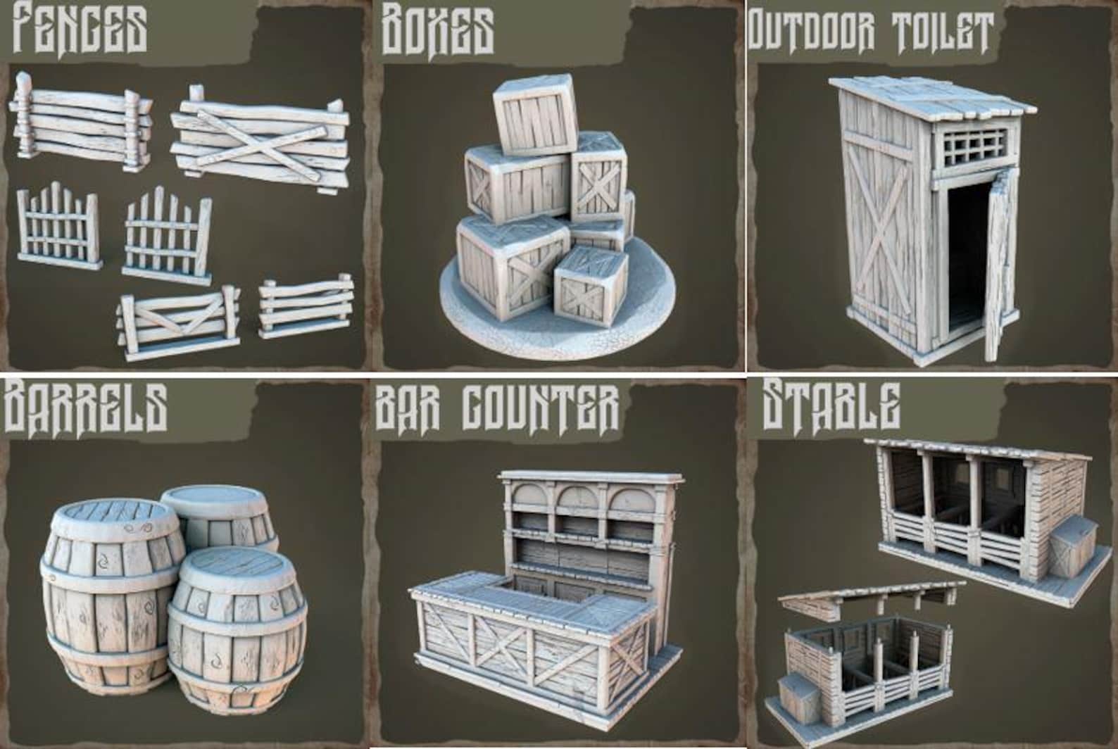 Printable Wild West Town STL Files: 28mm Frontier Terrain for Dnd PART ...