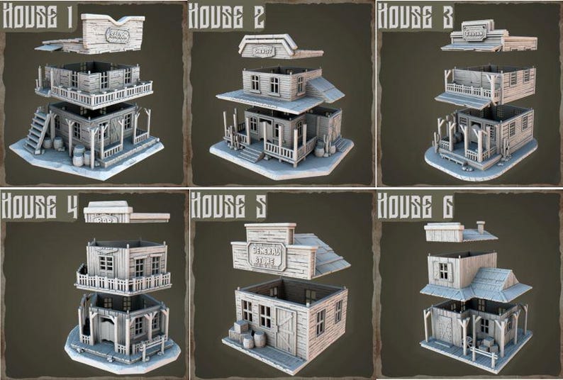 Printable Wild West Town STL Files: 28mm Frontier Terrain for Dnd PART ...