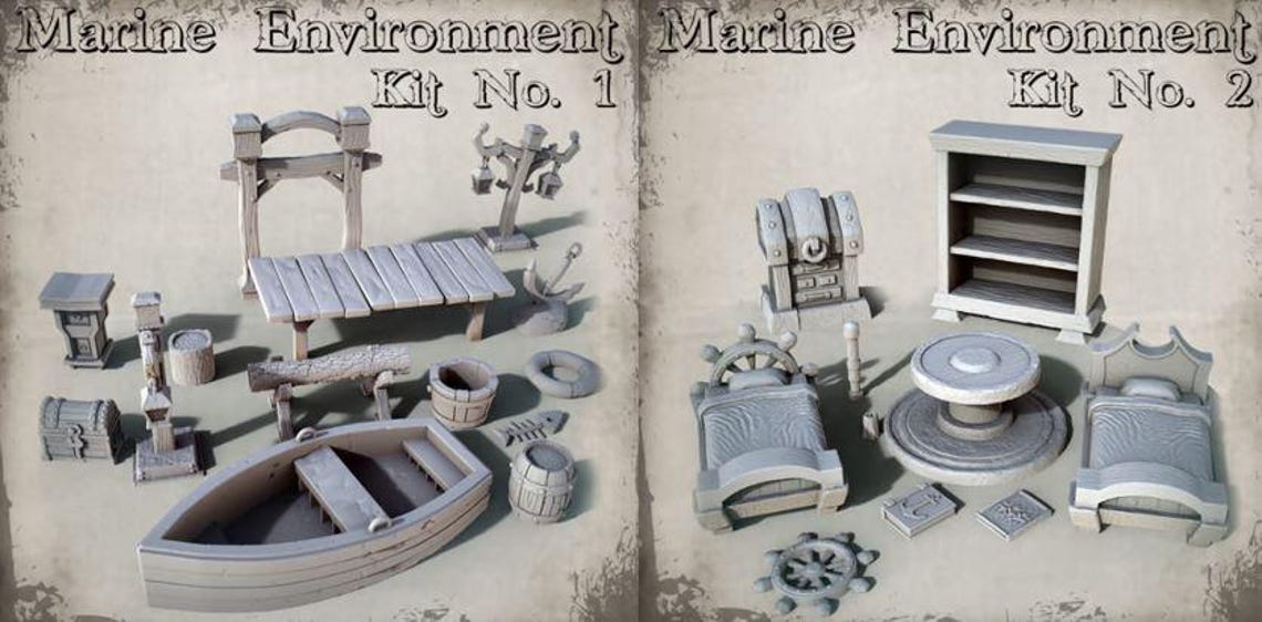 Pirate Tabletop RPG Terrain Pirate Town Dungeons and Dragons Pathfinder ...